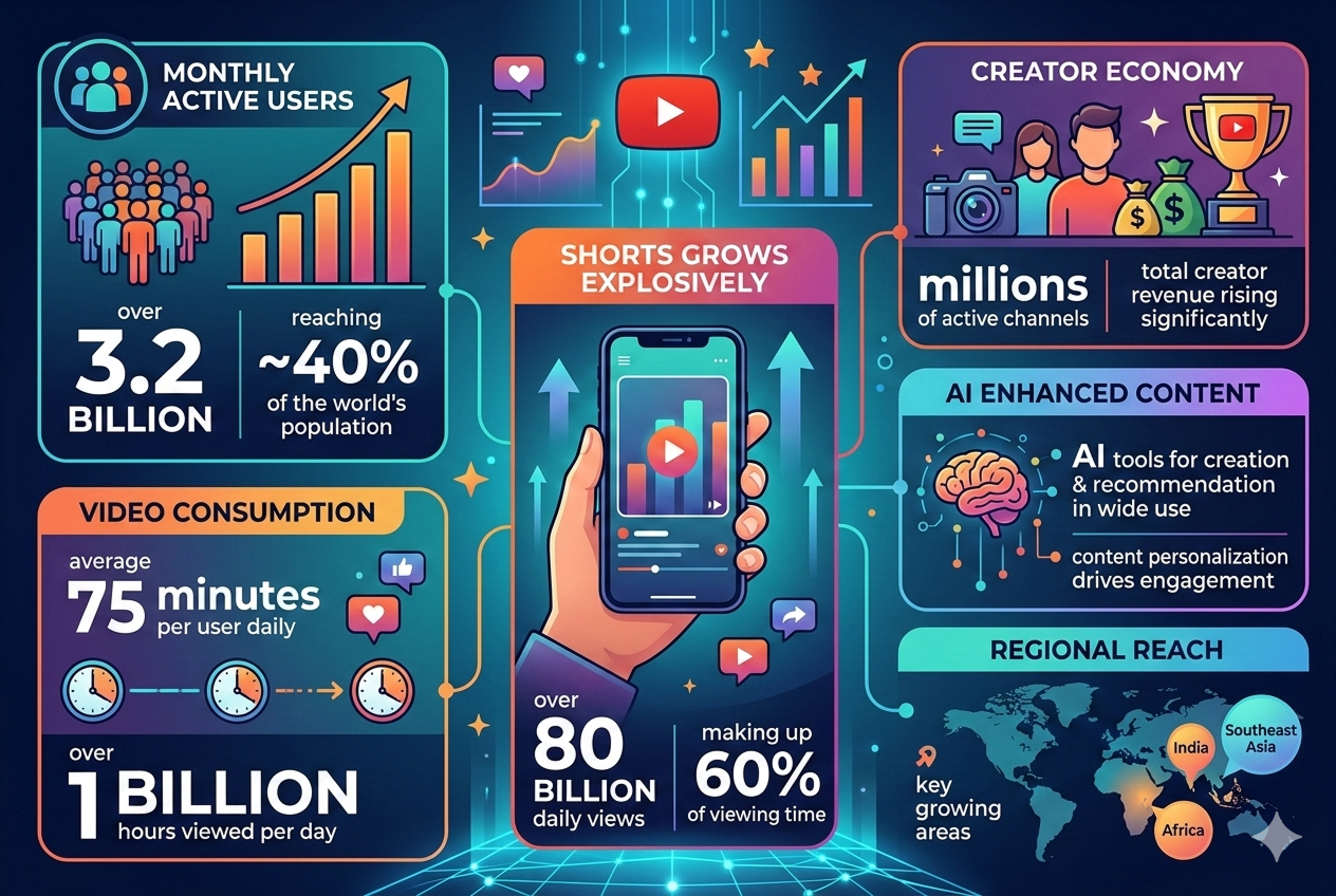 YouTube Statistics 2026: Users, Revenue & Growth Data | Wytlabs